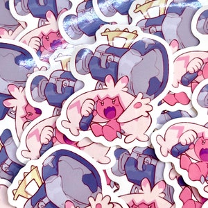 Pink Gremlin With Hammer Vinyl Sticker - Etsy