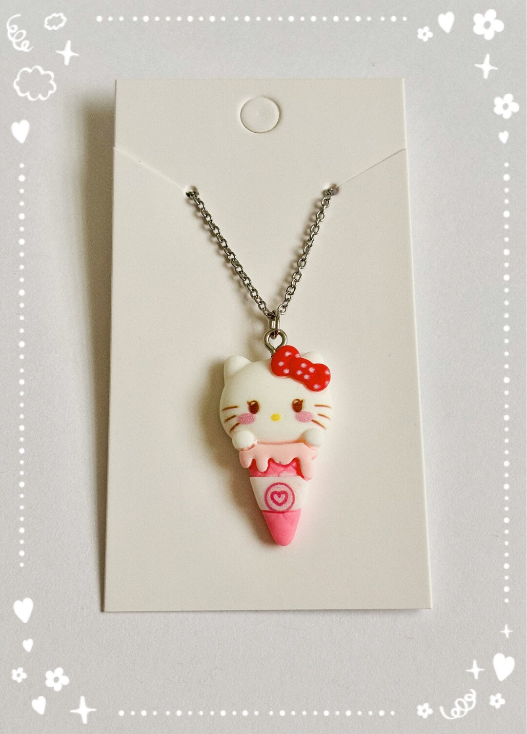 Sanrio Chain Pendant Necklace Hello Kitty Icecream - Etsy