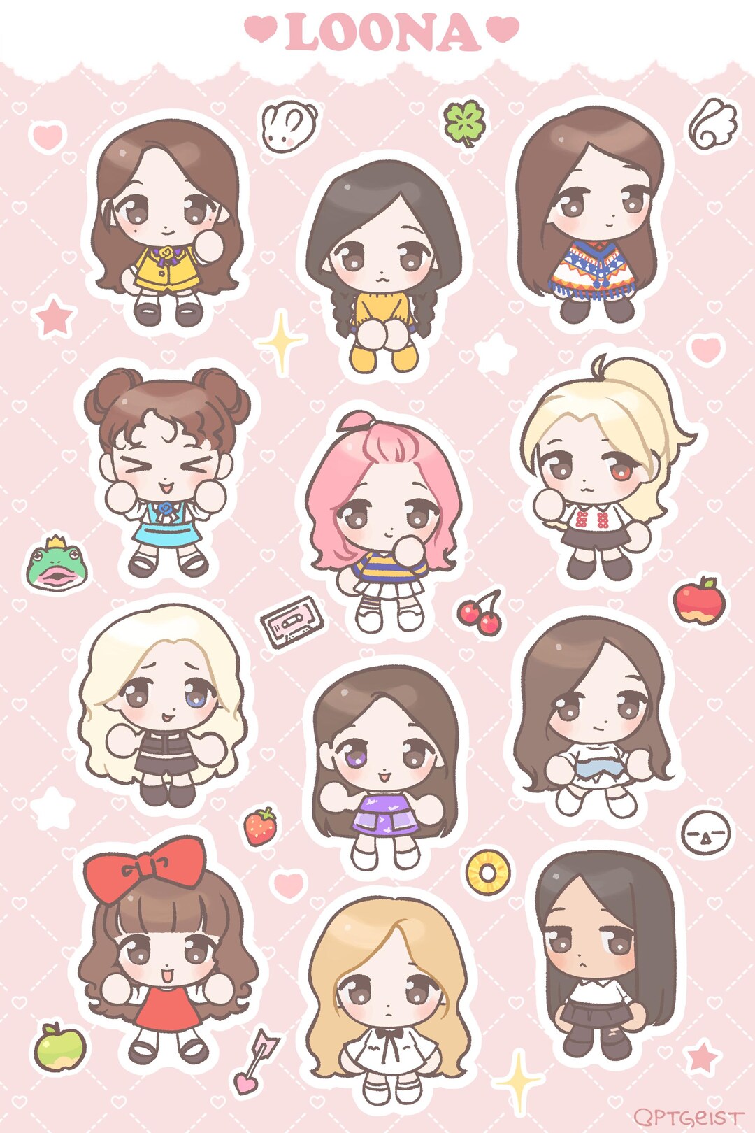 Loona Sticker Sheet | Kpop Girl of the Month 4x6 Sticker Sheet - Etsy