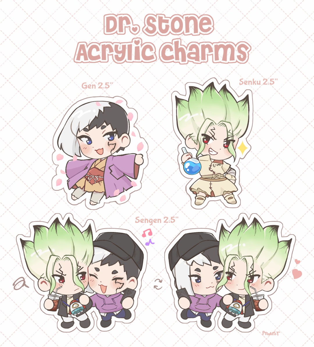 Senku & Gen Charms | 2.5" Acrylic Keychains - Etsy