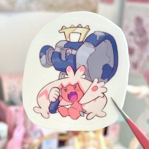 Pink Gremlin With Hammer Vinyl Sticker - Etsy