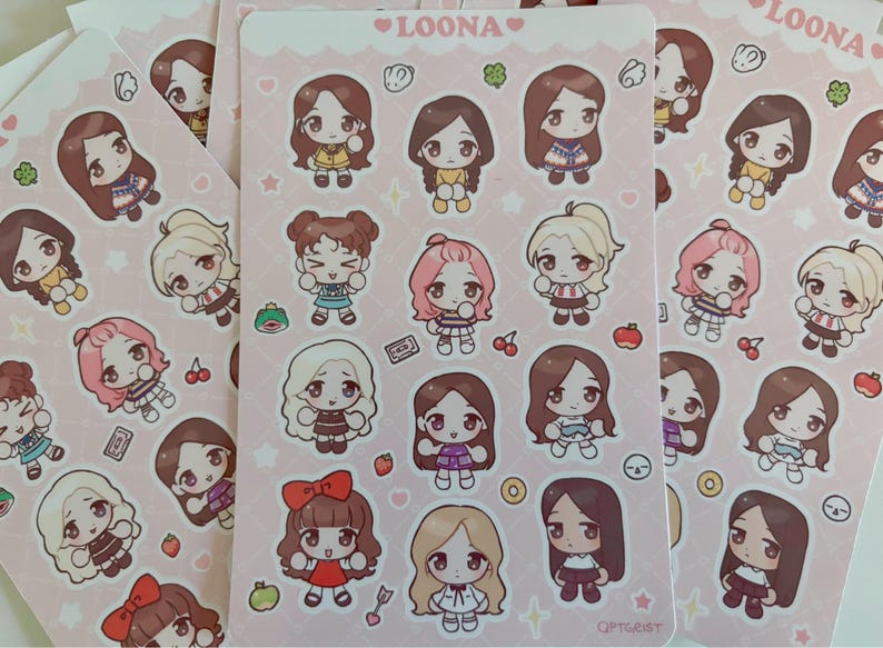 Loona Kpop Sticker Sheet: Girl of the Month (4x6) - Etsy