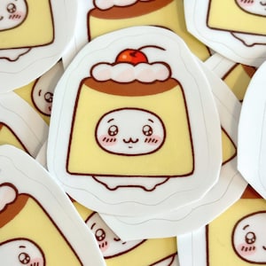 Flan Chiikawa Sticker: Glossy Die Cut Vinyl - Etsy