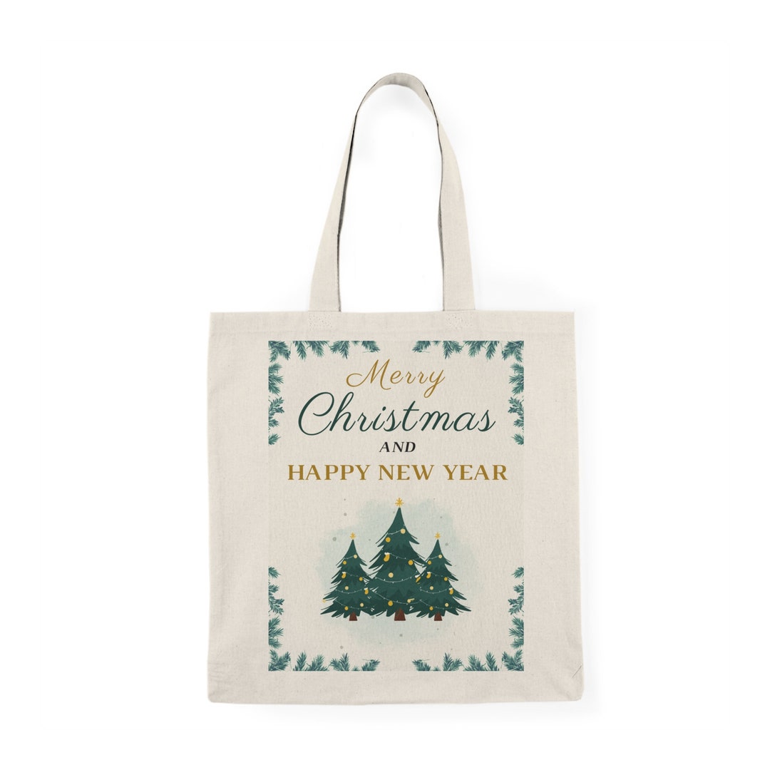 Merry Christmas and a Happy New Year Christmas Trees Natural - Etsy