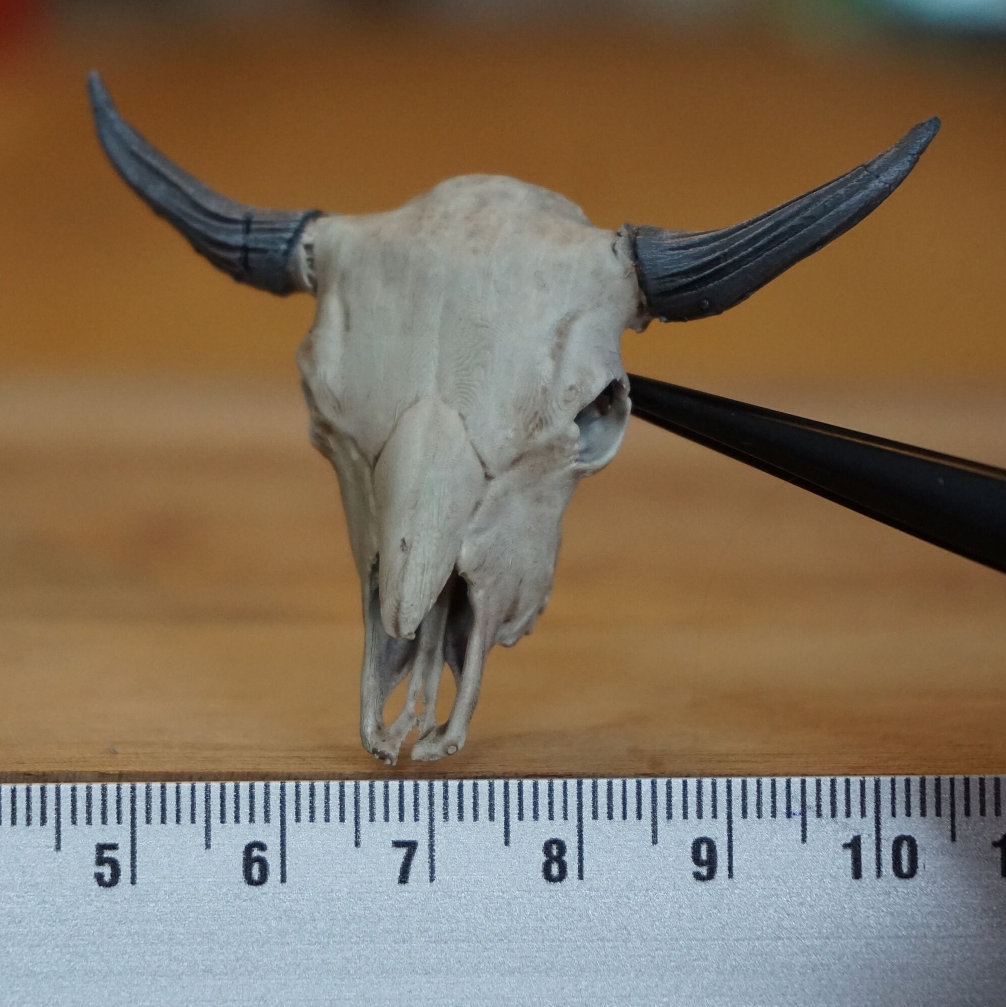 Miniature Bison Skull, 1:12 Scale for Western Desert Diorama, Dollhouse ...