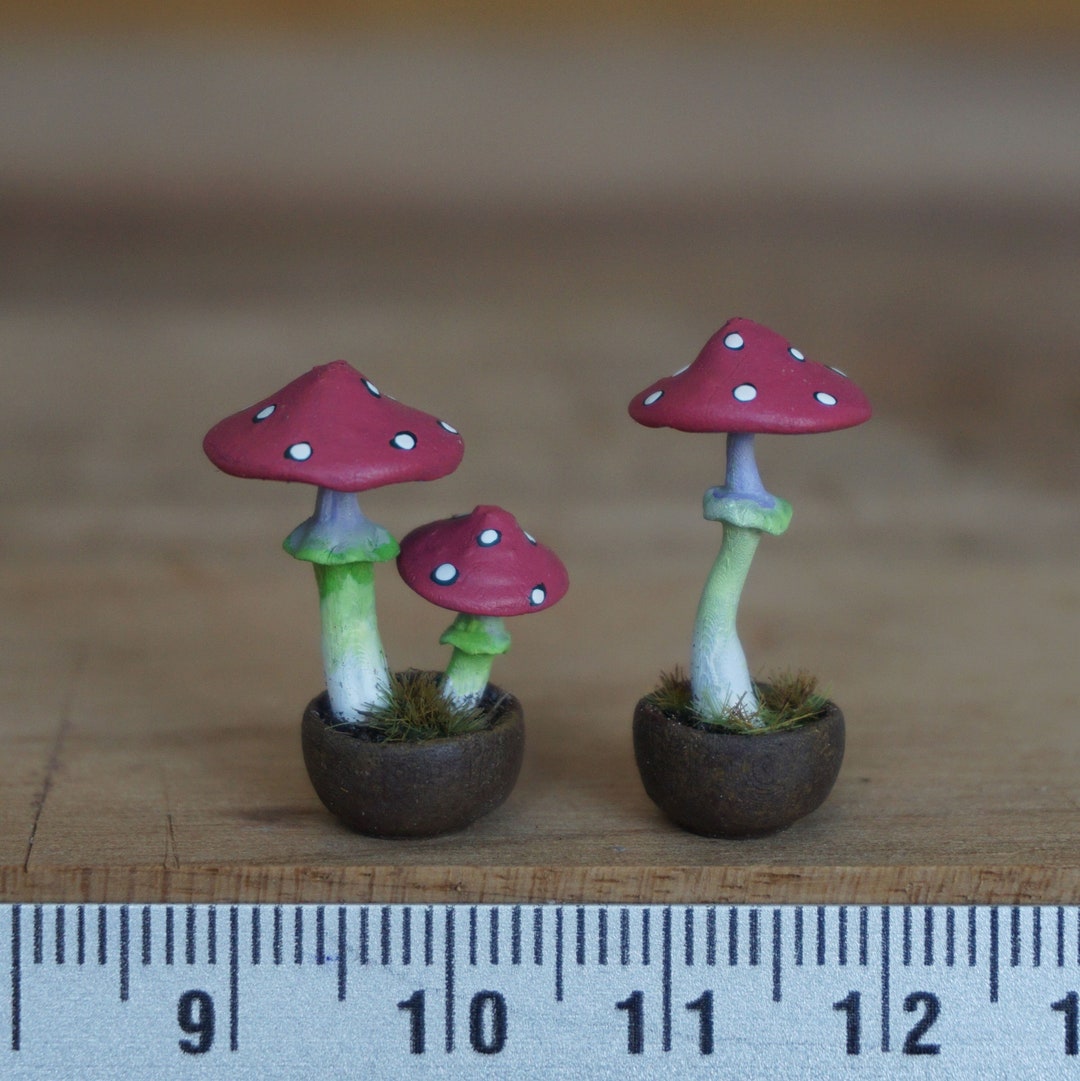 Miniature Fantasy Mushroom 1:12 Scale Fungi in Pot - Etsy