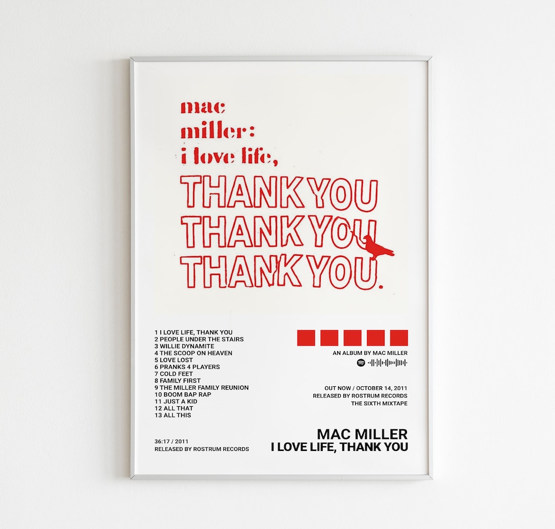 Mac Miller I Love Life Thank You Poster / Album Cover - Etsy