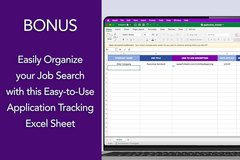 Executive Assistant Resume Template: Instant Download! Customizable ATS ...