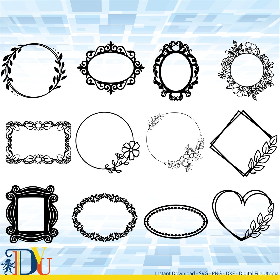Circle Frame Svg File, Cake Topper Svg, Wreath Frame Svg, Svg Files for ...