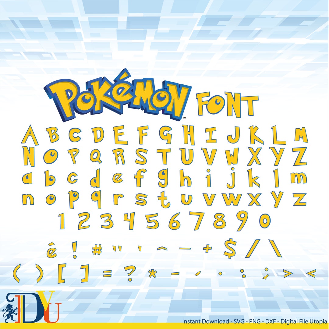 Pokemon Font Svg, Movie Font Svg, Pokemon Font Svg, Pikachu Font, Ttf ...