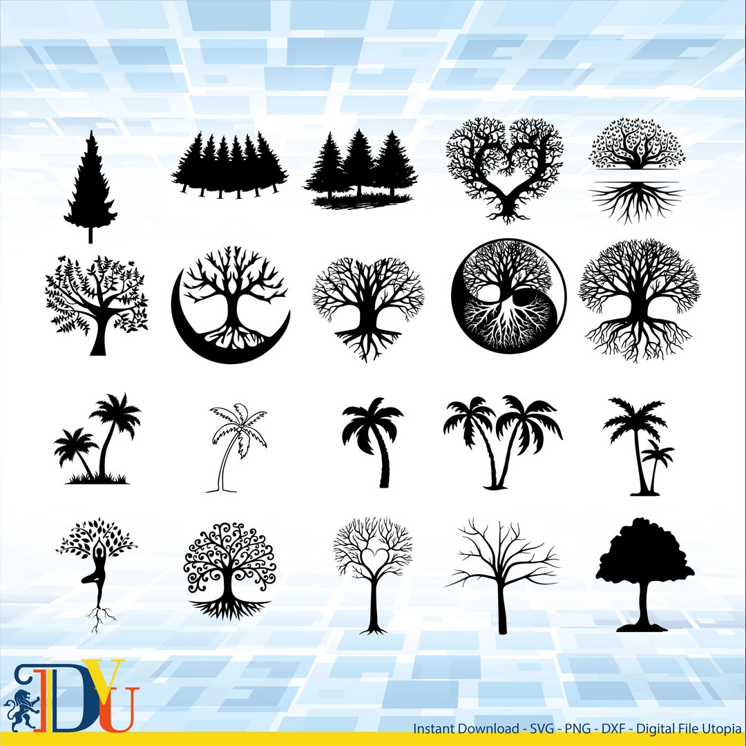 Tree SVG Bundle, Tree Silhouette Svg, Tree SVG, Trees Svg,forest Svg ...