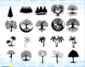 95 Tree SVG Bundle, Tree Silhouette Svg, Tree SVG, Trees Svg,forest Svg ...