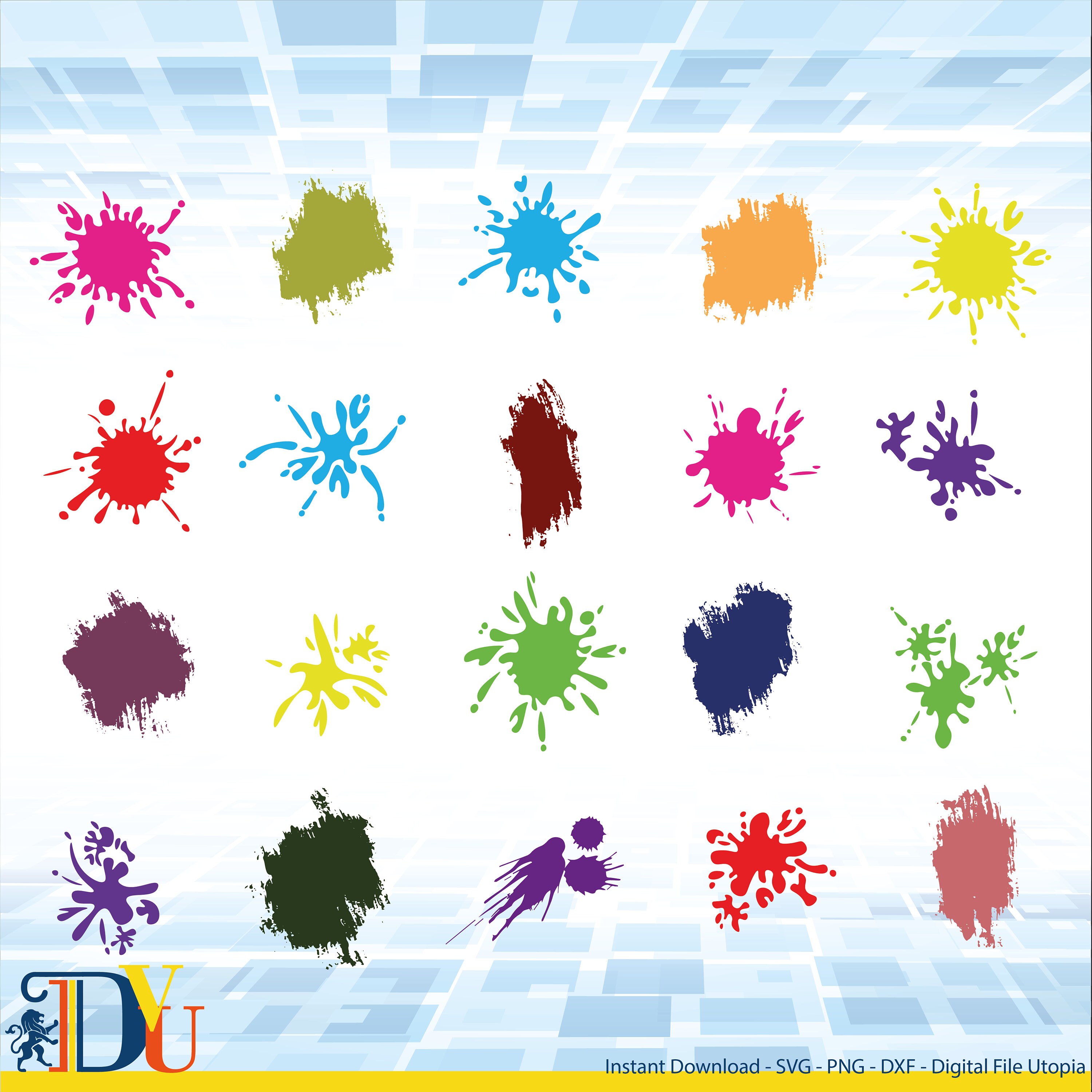 Paint Splatter SVG, Bundle, Paint Splats Svg, Paint Svg, Clipart ...