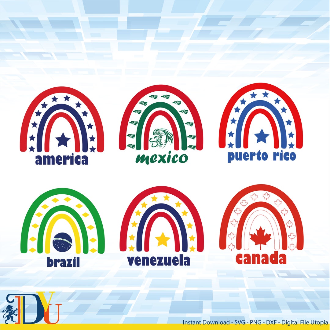 Country Flag Rainbow, Puerto Rico Svg, Mexico Svg, Canada Svg ...