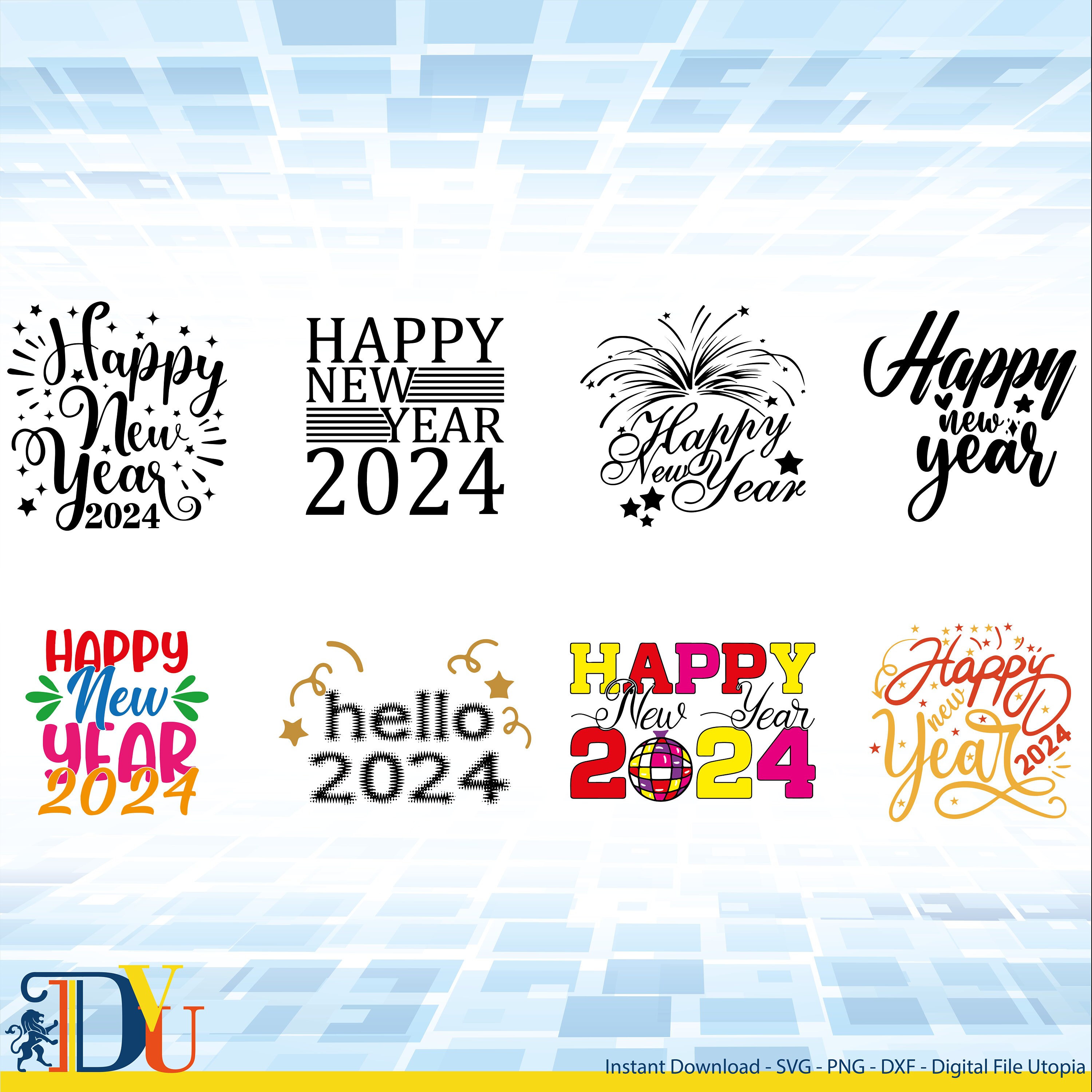 Happy New Year 2024 Svg Bundle, New Year Svg, 2024 Svg, Welcome 2024, Hello 2024, New Year Cut ...