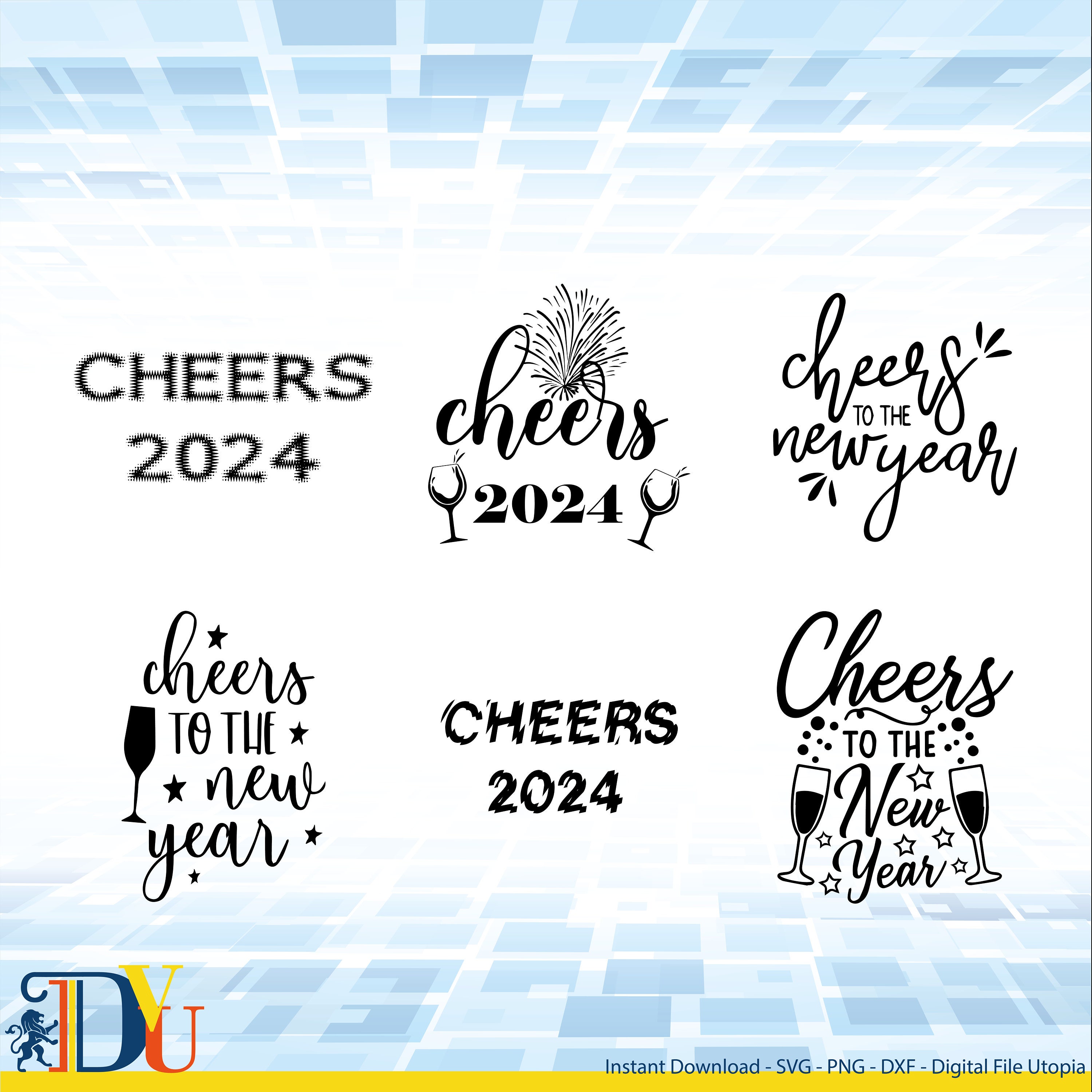 Cheers 2024 Svg Bundle,new Year Svg, Cheers to 2024 Svg, Welcome 2024 ...