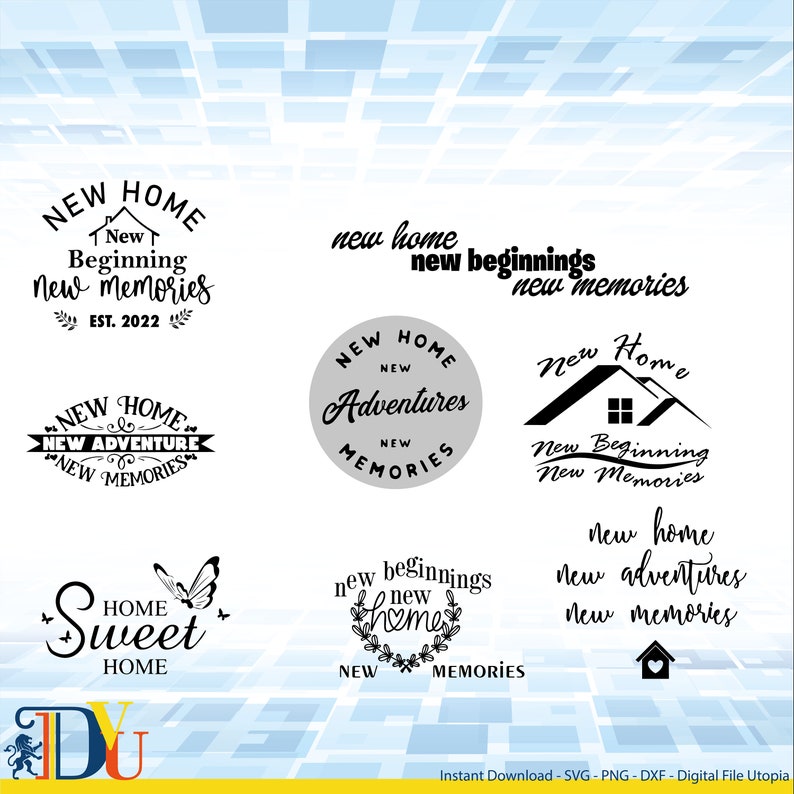 New Home, New Beginnngs, New Memories, Home Sweet Home Svg, Home Design ...