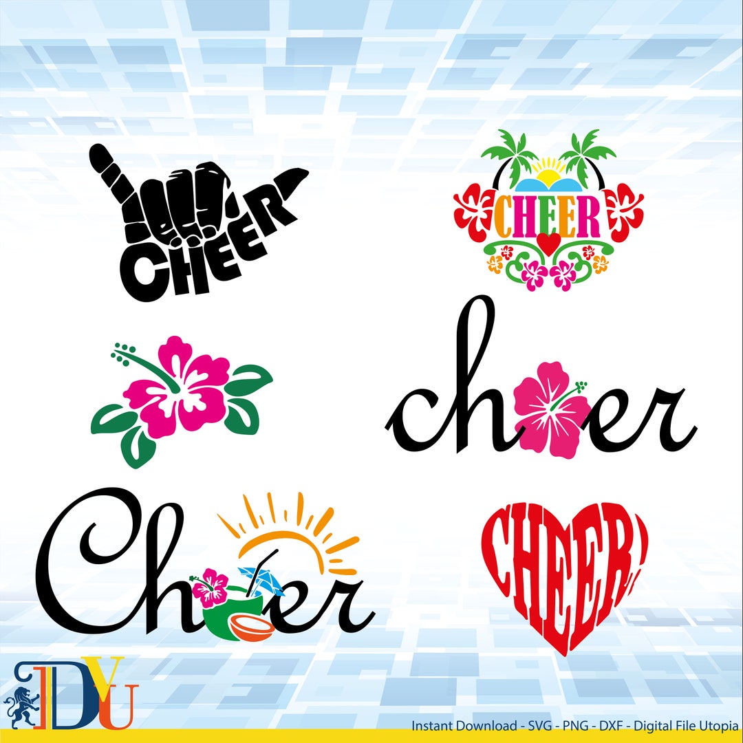 Cheer Svg, Cheer Png, Hawaii Svg, Hibiscus Svg, Aloha Summer, Aloha ...
