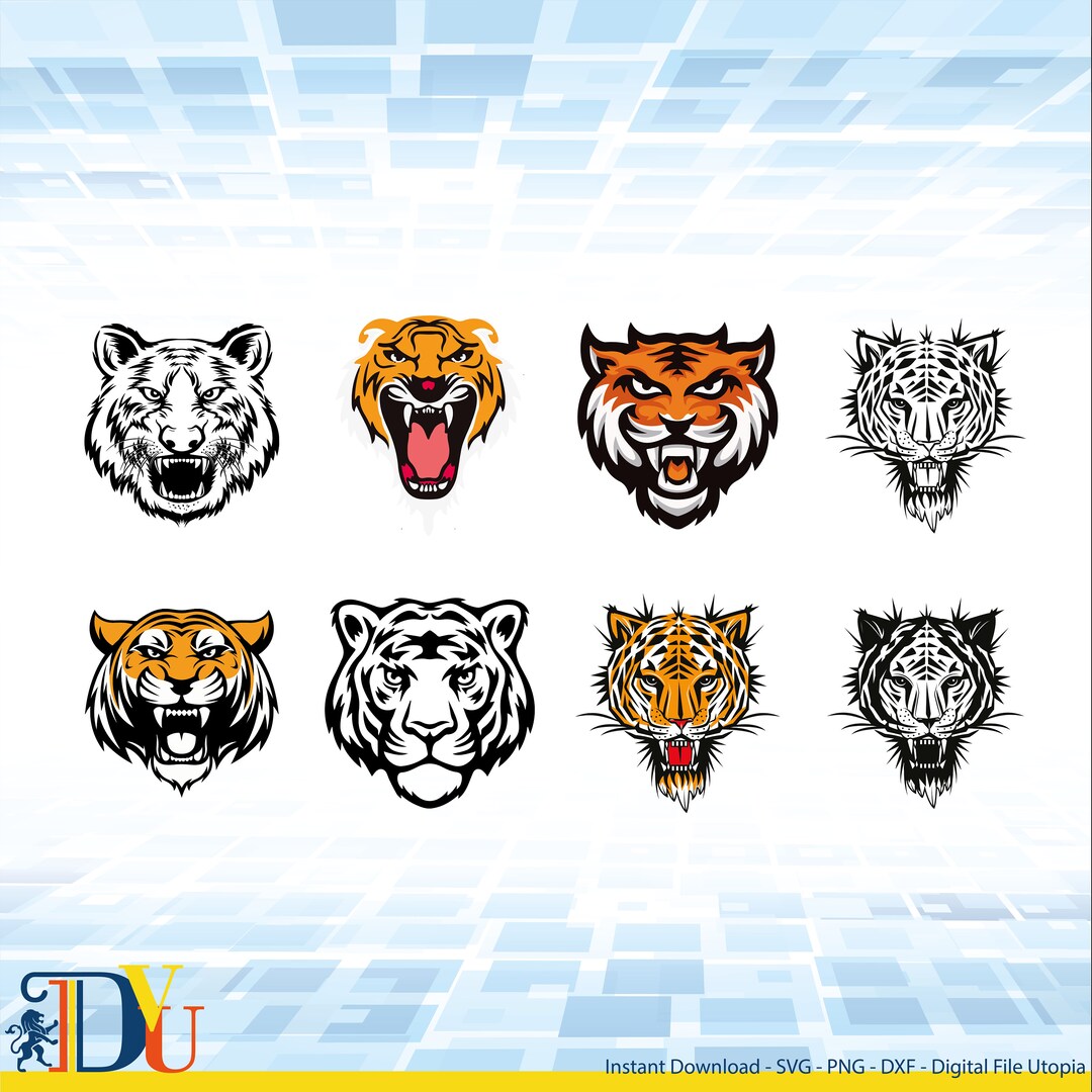 Tiger SVG Bundle, Tiger SVG, Tiger Head Svg, Tiger Face Svg, Tiger ...