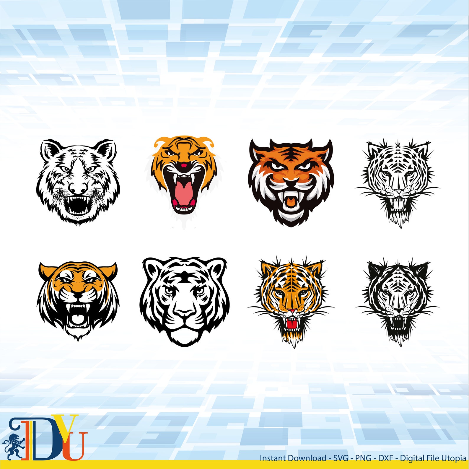 Tiger SVG Bundle, Tiger SVG, Tiger Head Svg, Tiger Face Svg, Tiger ...