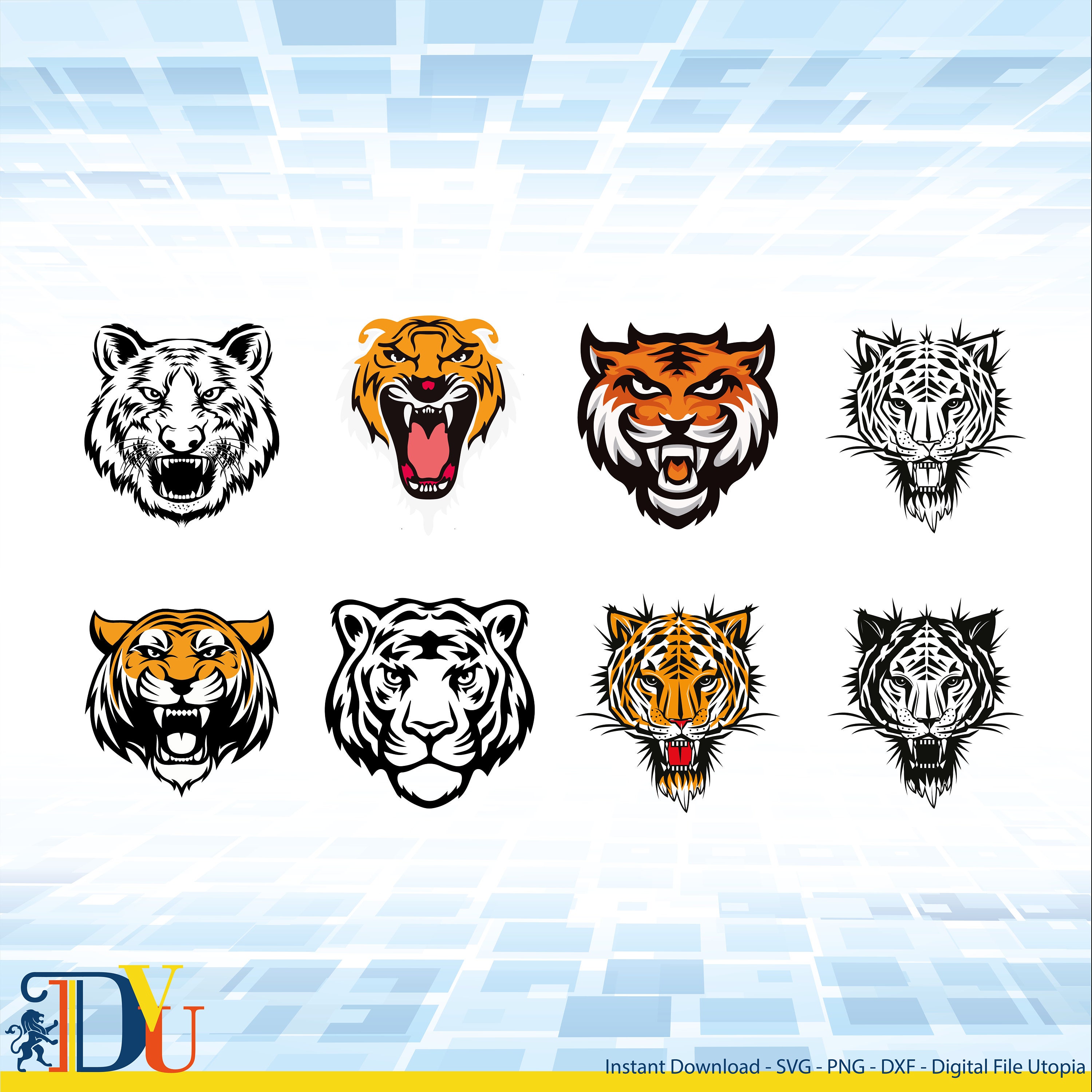 Tiger SVG Bundle, Tiger SVG, Tiger Head Svg, Tiger Face Svg, Tiger ...