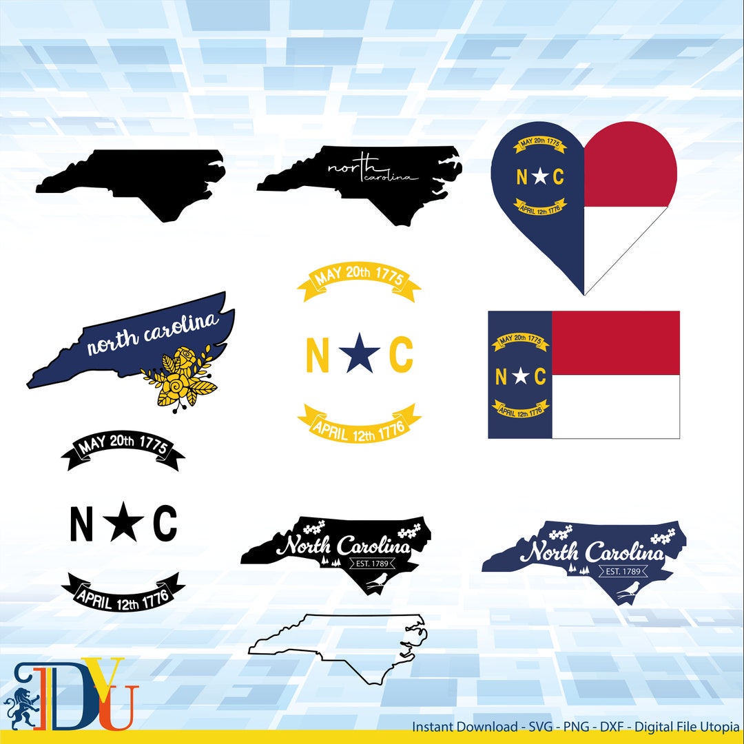 North Carolina State Svg Bundle, North Carolina Svg, Nc Svg, North ...