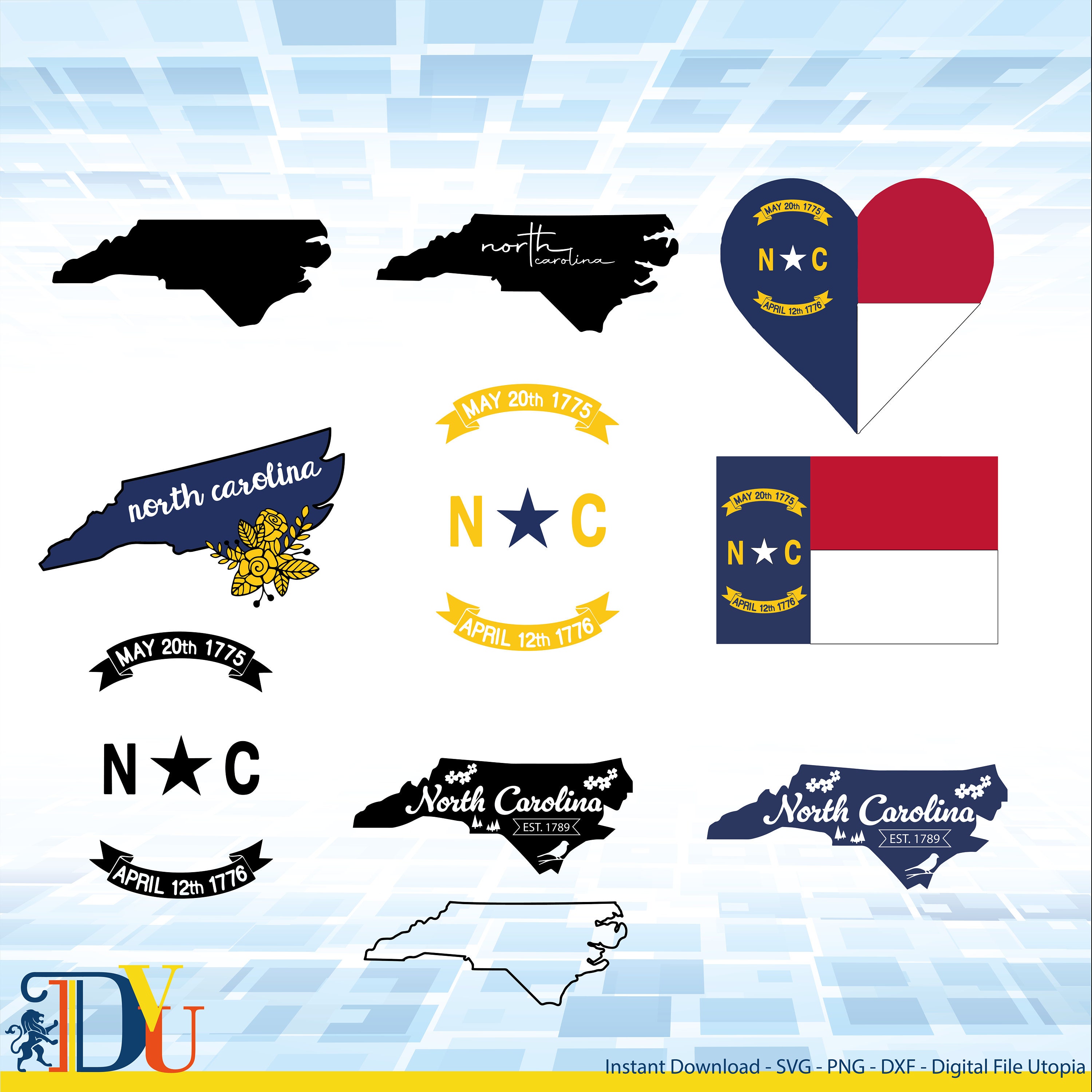 North Carolina State Svg Bundle, North Carolina Svg, Nc Svg, North ...