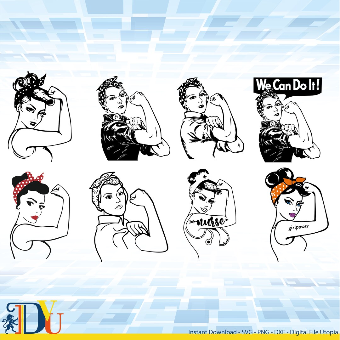 Rosie the Riveter Svg Bundle, Riveter Rosie Svg, Woman Empowerment ...