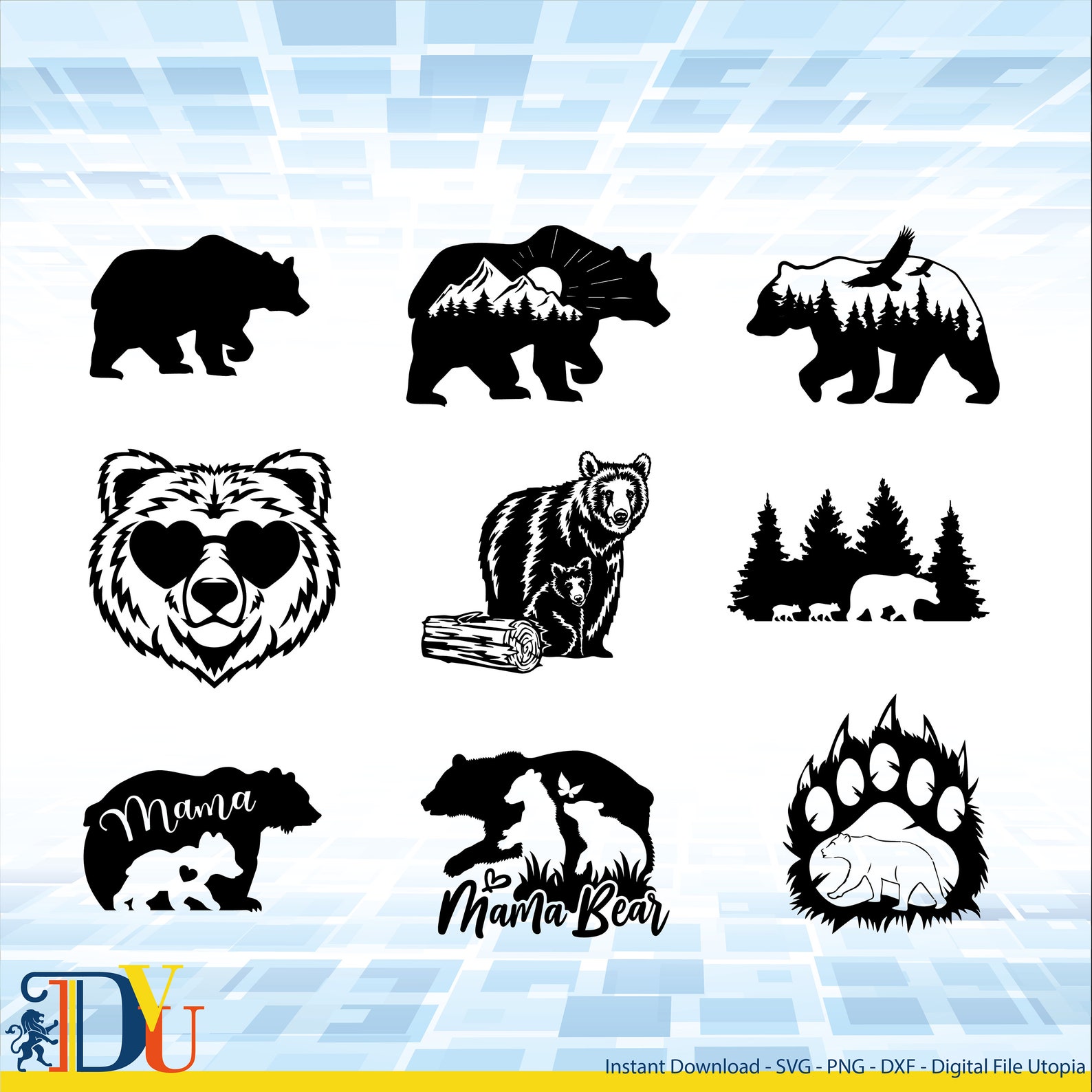 Bear Svg Bundle Mama Bear SVG Bundle Bear PNG Bundle Family - Etsy