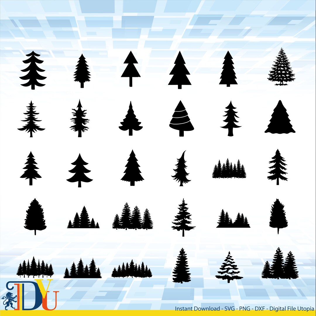 Pine Tree Svg,dxf,christmas Tree,spruce,cut File,tree Bundle,nature ...