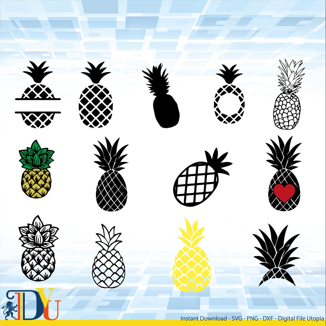 Pineapple SVG Pineapple Bundle Cut File Beach Tropical Fruit Summer ...