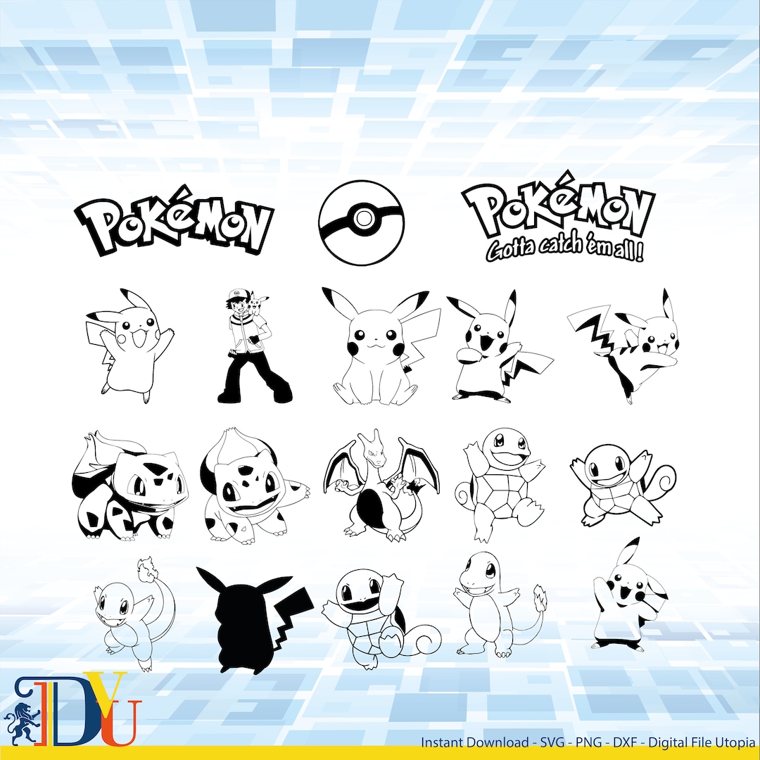 Pokemon Svg, Pokeball Svg, Balbasaur Svg, Pikachu Svg, Ash Ketchum ...