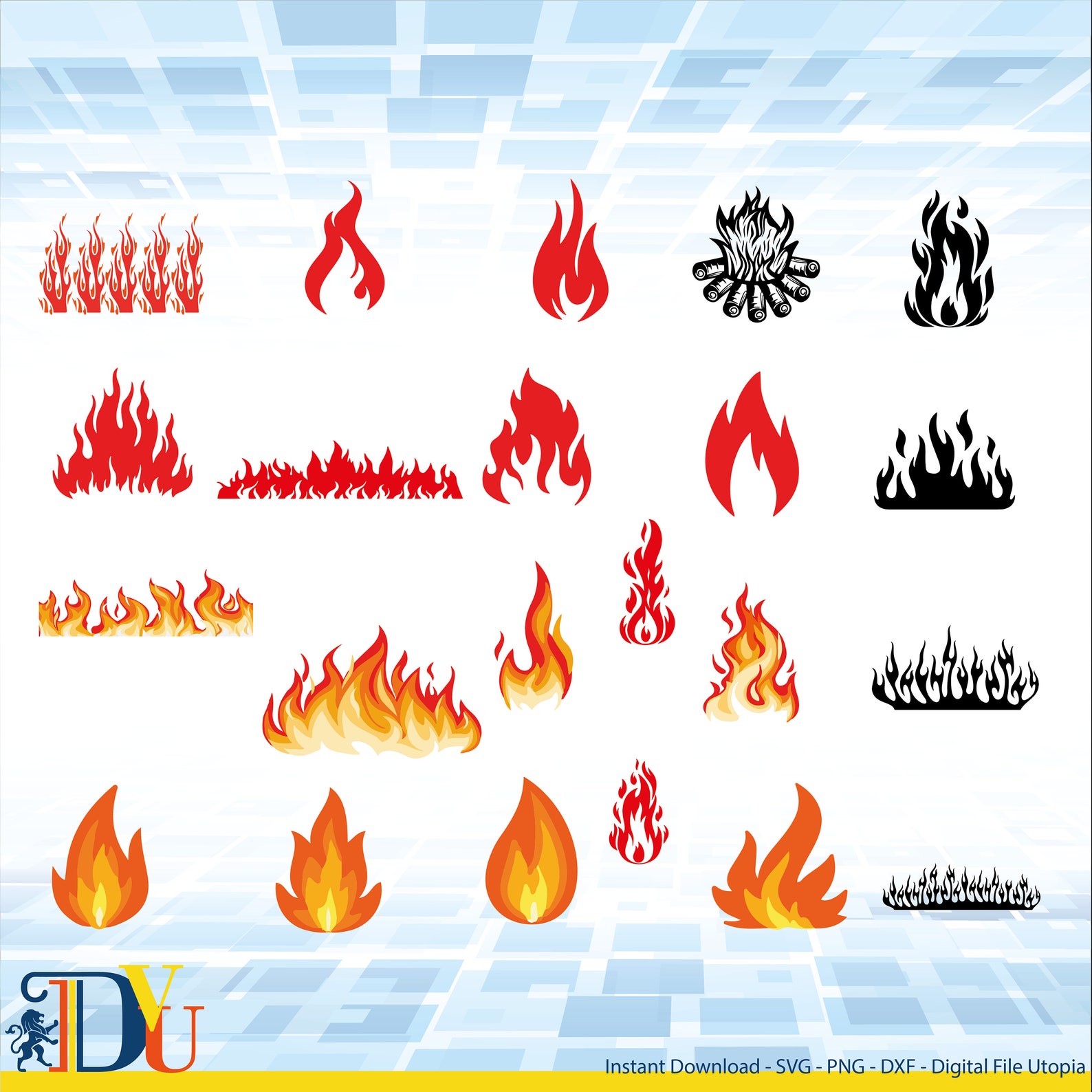 Fire SVG Bundle Fire Clipart Fire Svg Files Fire Flames - Etsy