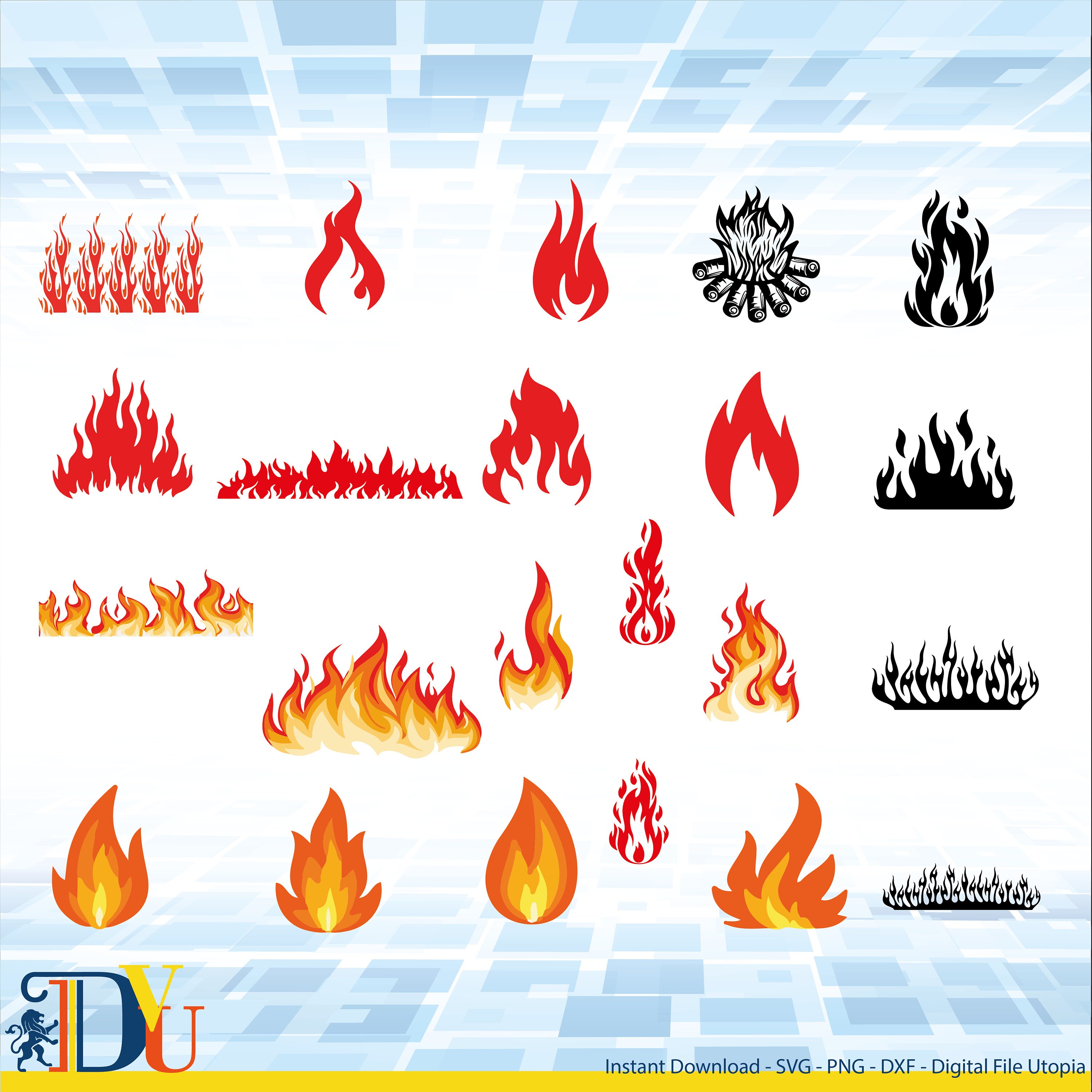 Fire SVG Bundle Fire Clipart Fire Svg Files Fire Flames - Etsy