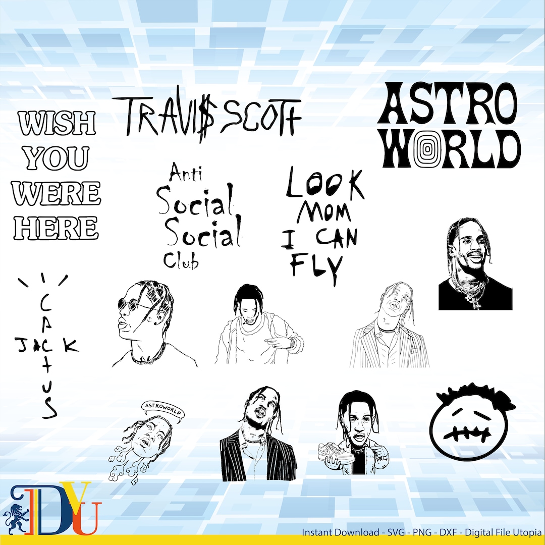 Travis Scott Svg Bundle, Travis Scott Png, Travis Scott Stickers ...