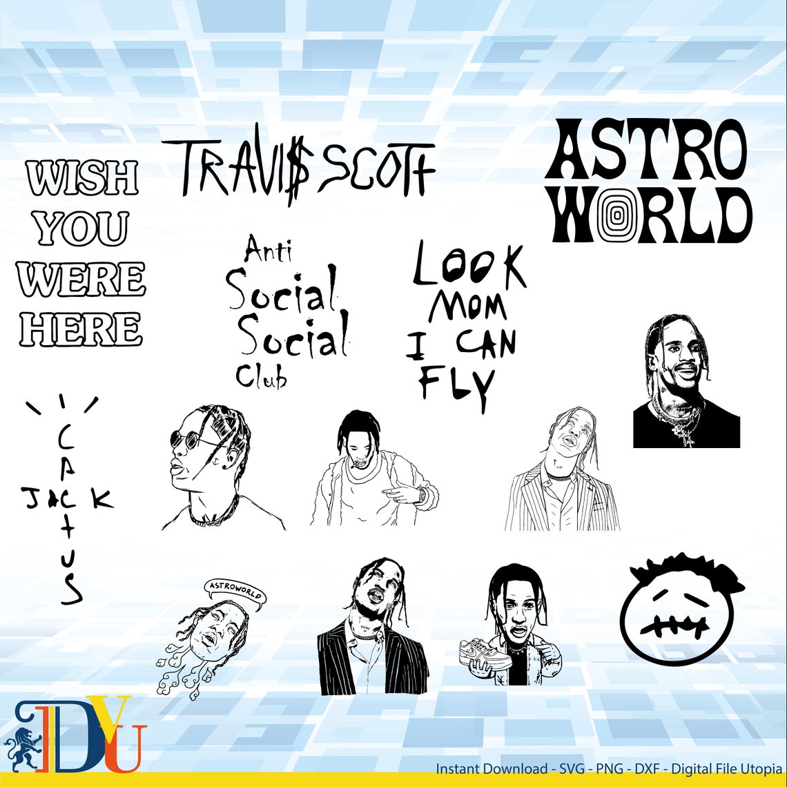 Travis Scott Svg Bundle, Travis Scott Png, Travis Scott Stickers ...