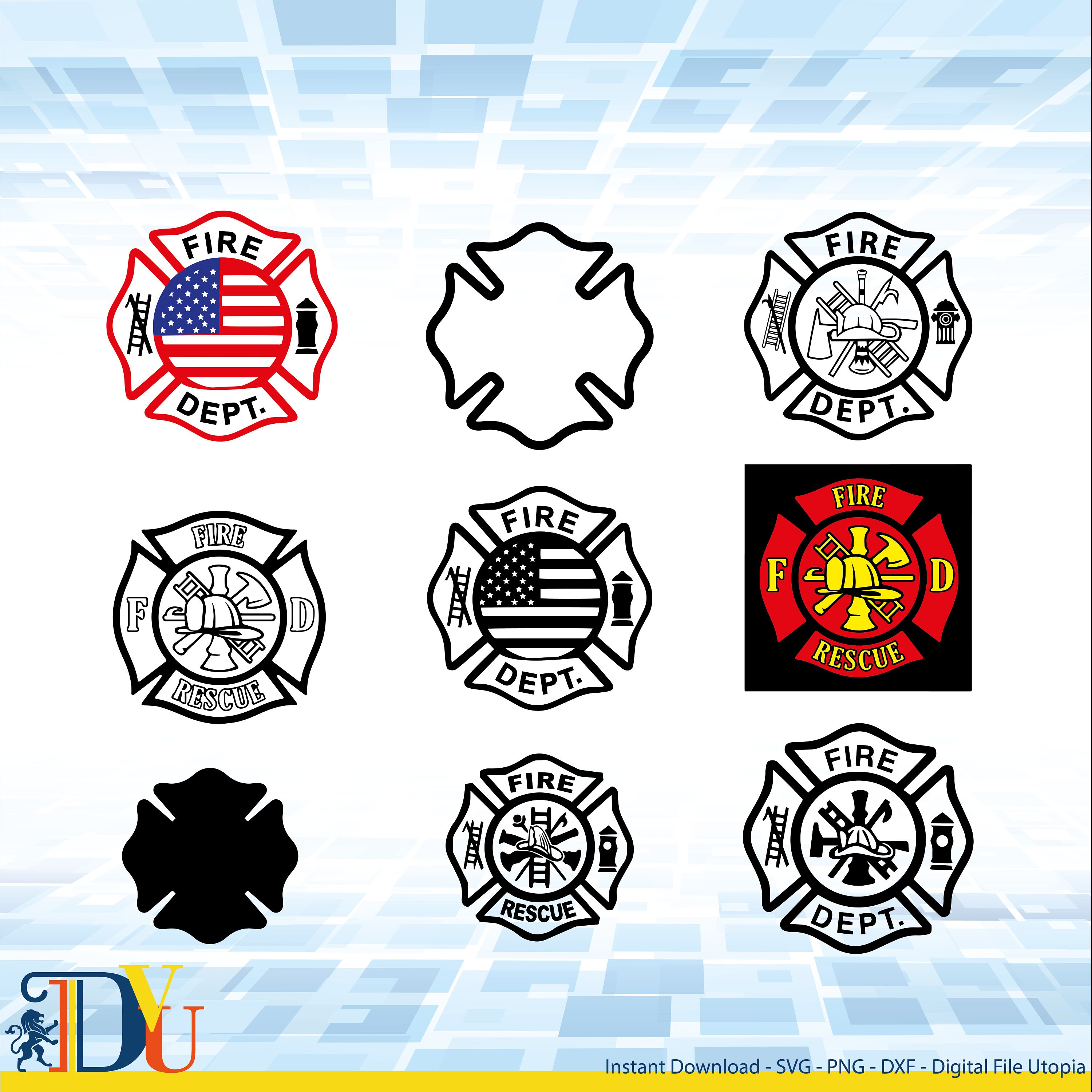 Fire Dept Svg Bundle, Fire Rescue, Fire Dept Rigging, Emblem Svg, Fire ...