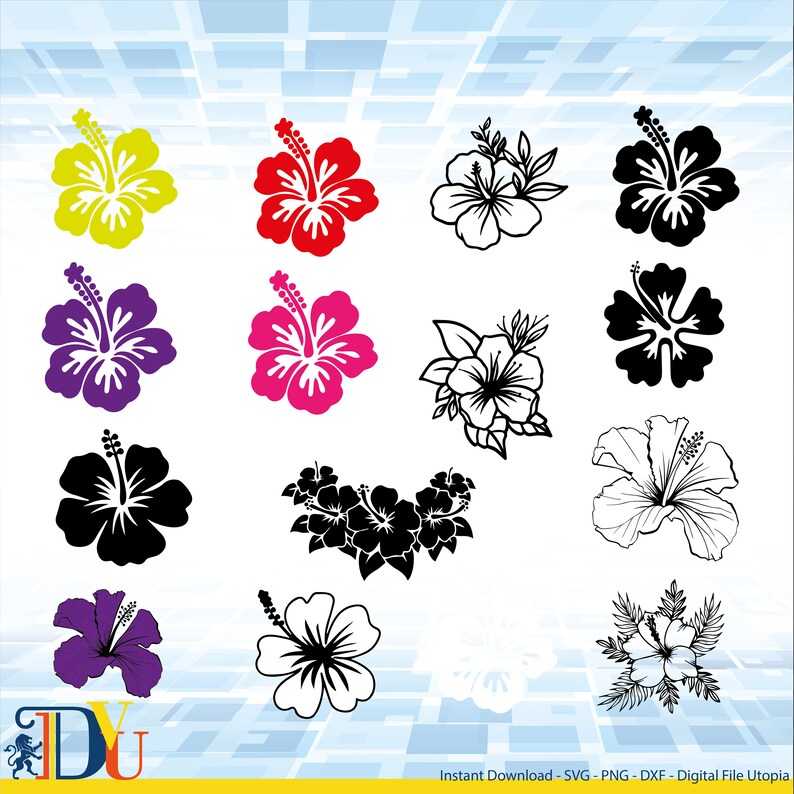 Hibiscus Svg, Tropical Flower Svg, Hawaiian Flower Svg, Flowers Svg ...