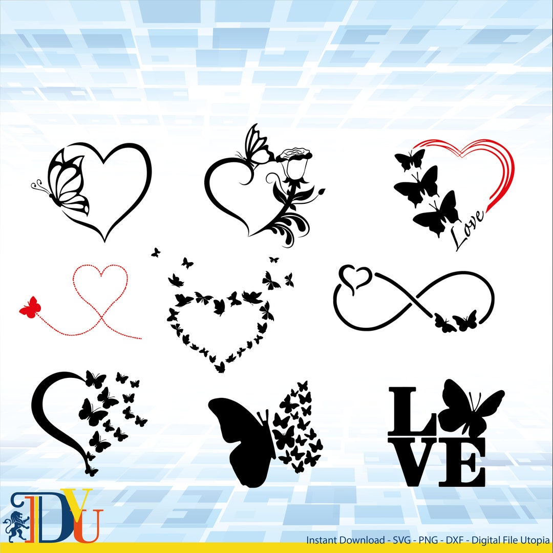 Heart Butterfly Svg, Butterfly Heart Svg, Butterfly With Heart, Heart ...