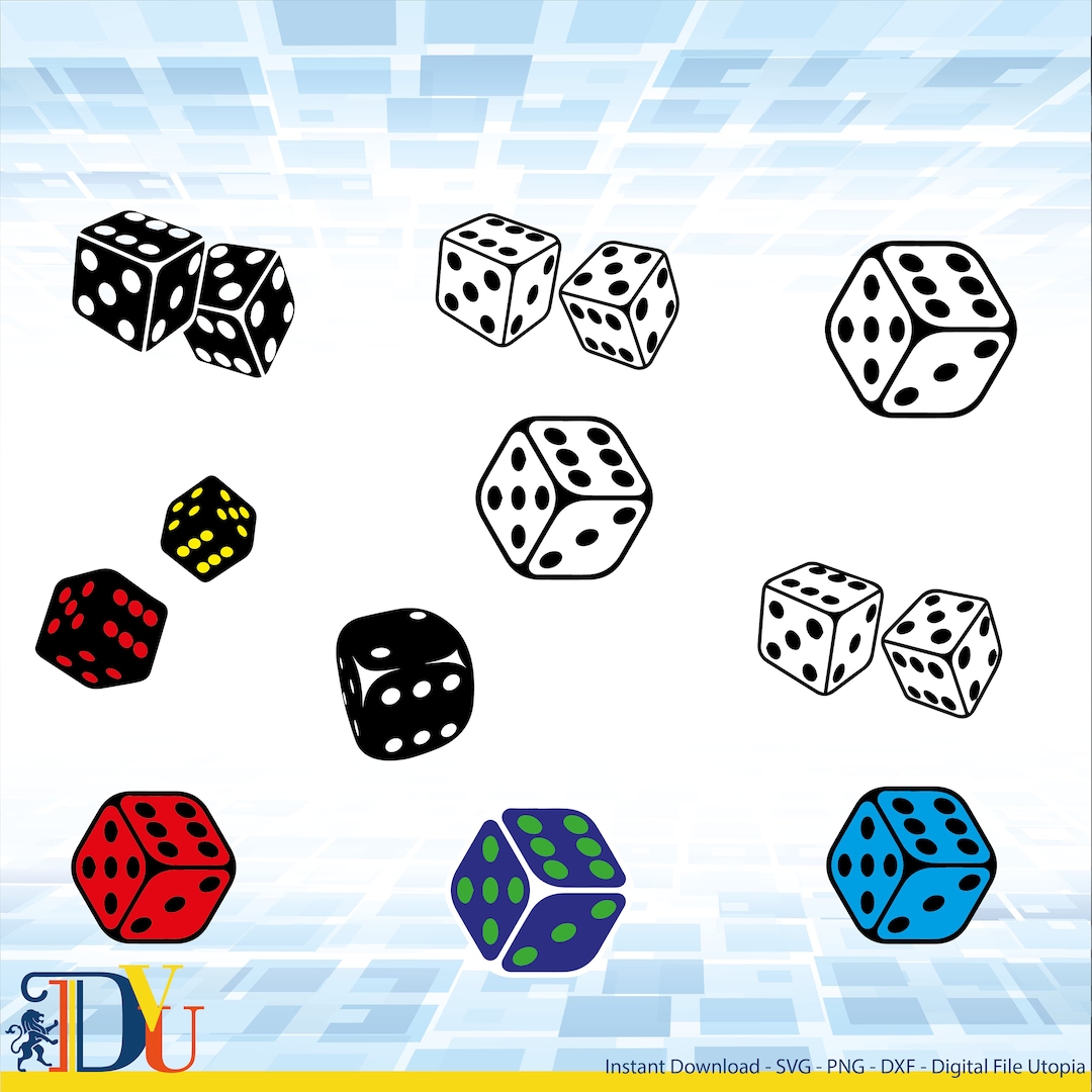 Dice SVG Bundle, Dice PNG Bundle, Dice Clipart, Dice SVG Cut Files for ...