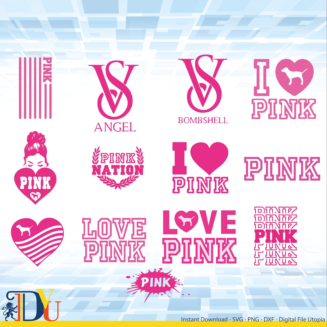 Pink SVG Bundle, Pink SVG, Pink Love Svg, Love Pink Svg, Pink Clipart, Pink Files for Cricut ...