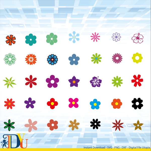 Flower Shapes Svg - Etsy