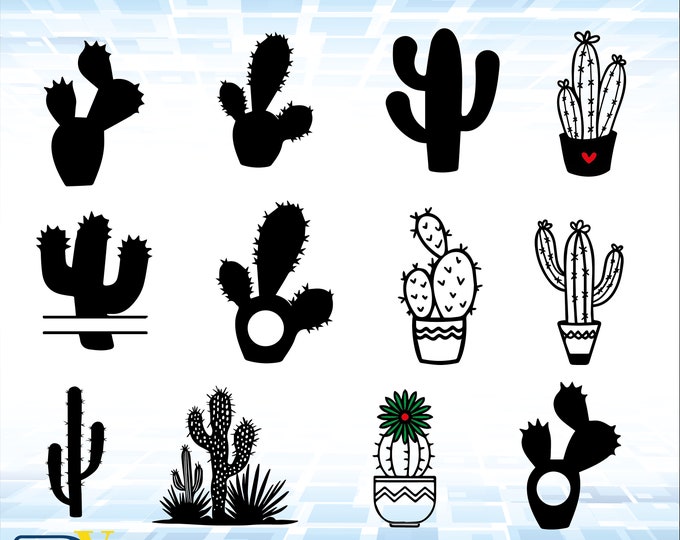 Cactus Outline Svg, Cactus Outline Png, Dxf, Eps, Cactus Vector Svg ...
