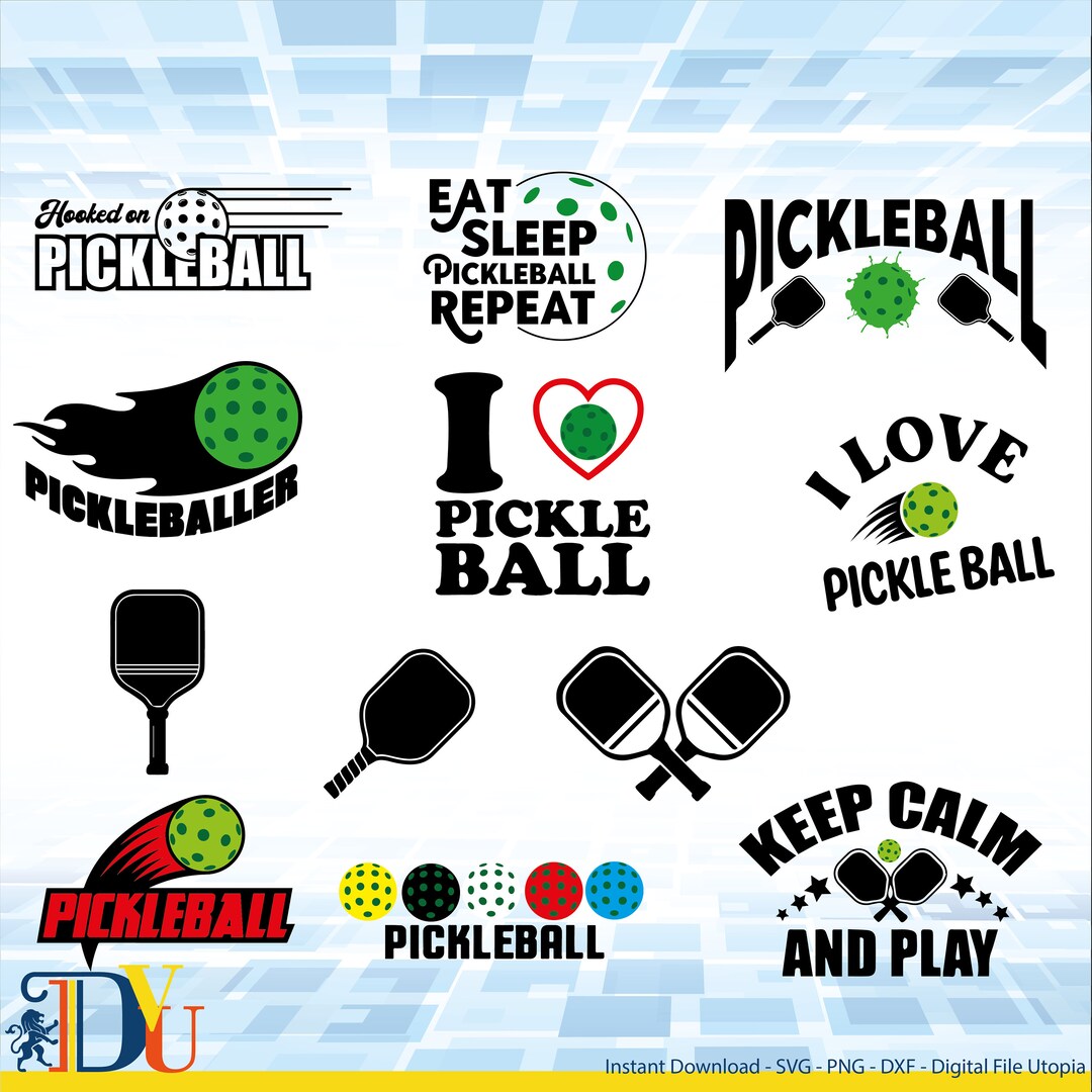Pickleball Bundle SVG, Pickle Ball SVG, Svg Bundle, Pickleball Paddle ...