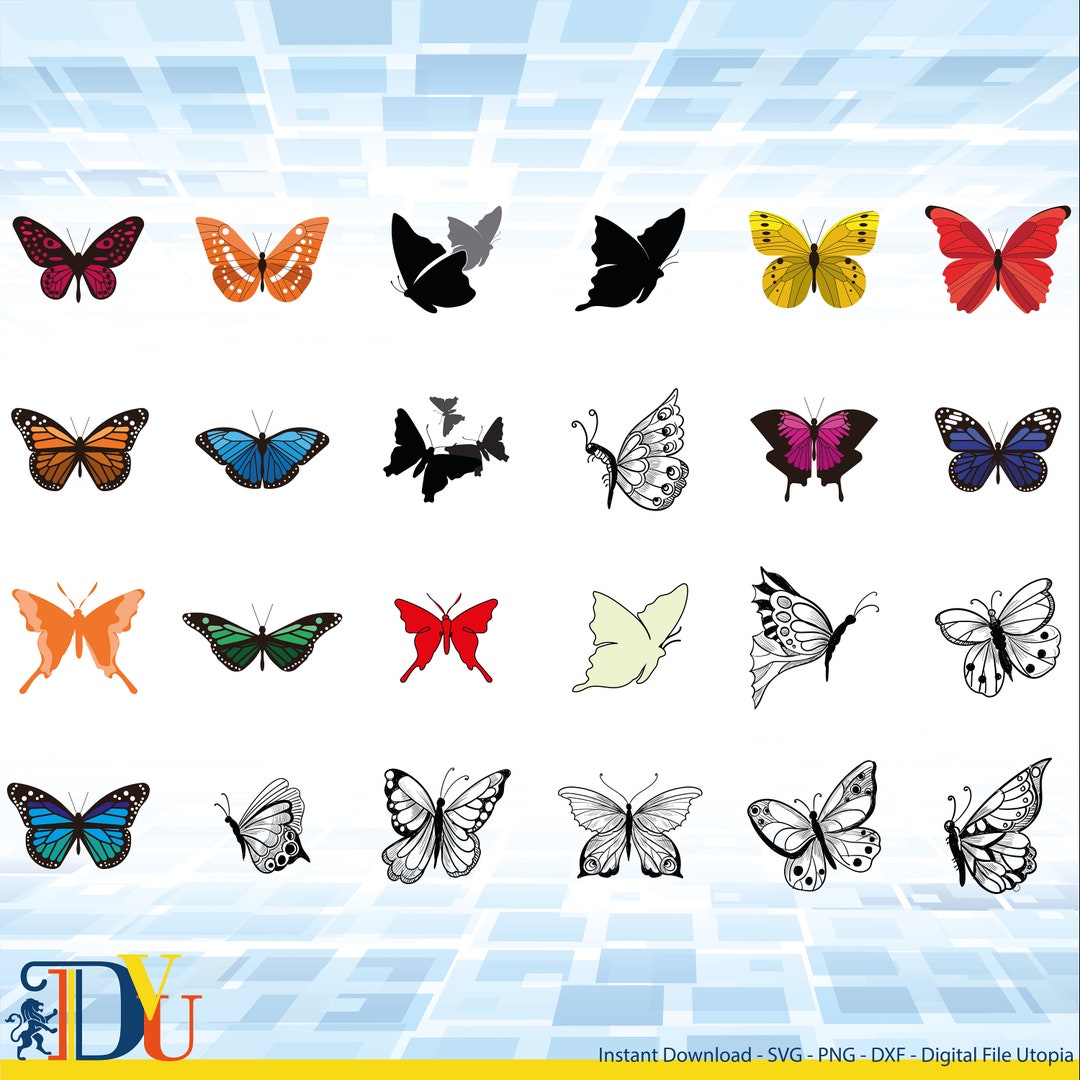 Colorful Butterfly Svg, Butterfly Svg, Butterfly Svg Bundle, Layered ...