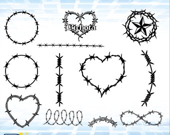 Barbed Wire Svg Barbed Wire Border Svg Barbed Wire Svg Circle - Etsy