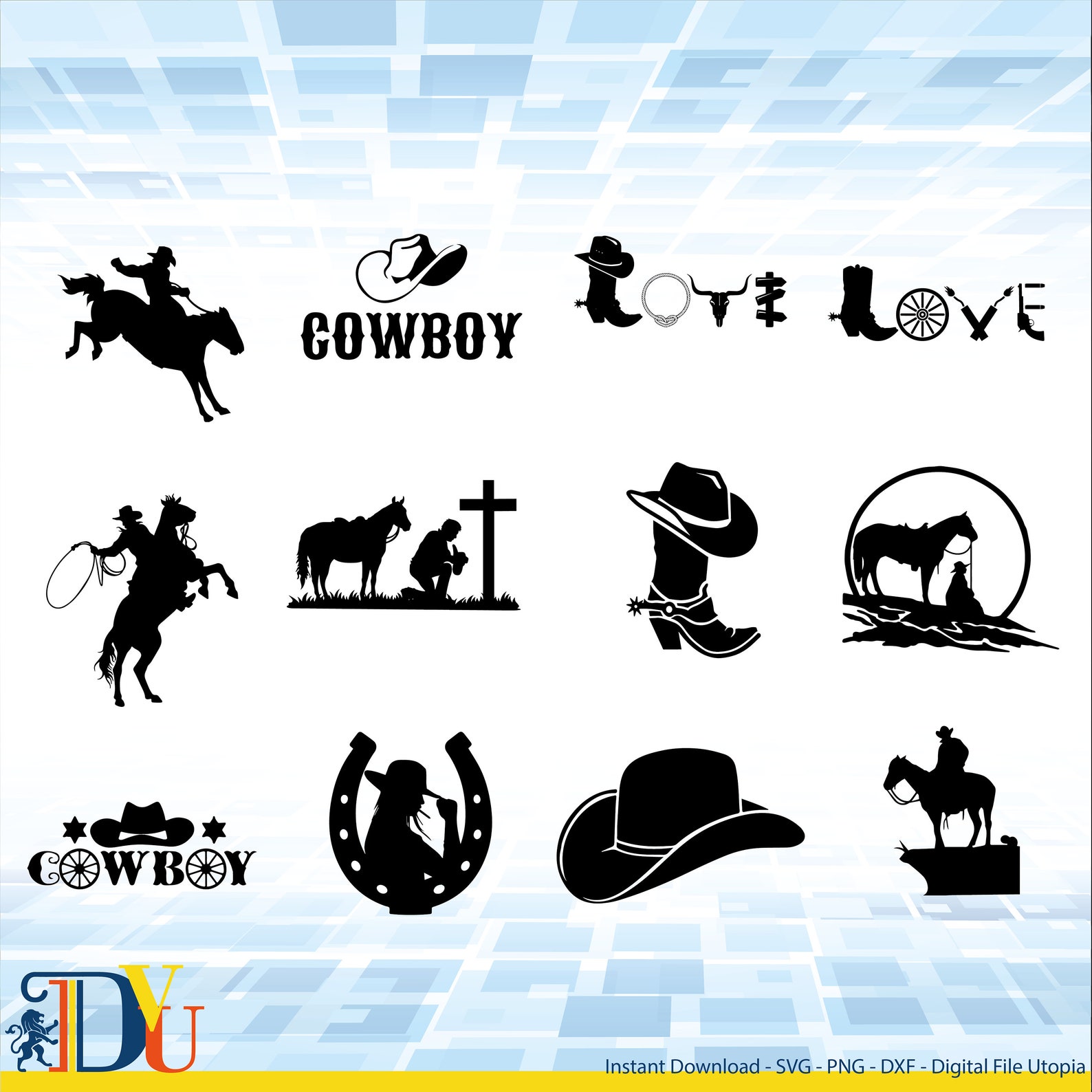 Western Svg, Cowboy Svg, Cowboy Hat Svg, Cowgirl Svg, Cowboy Silhouette ...