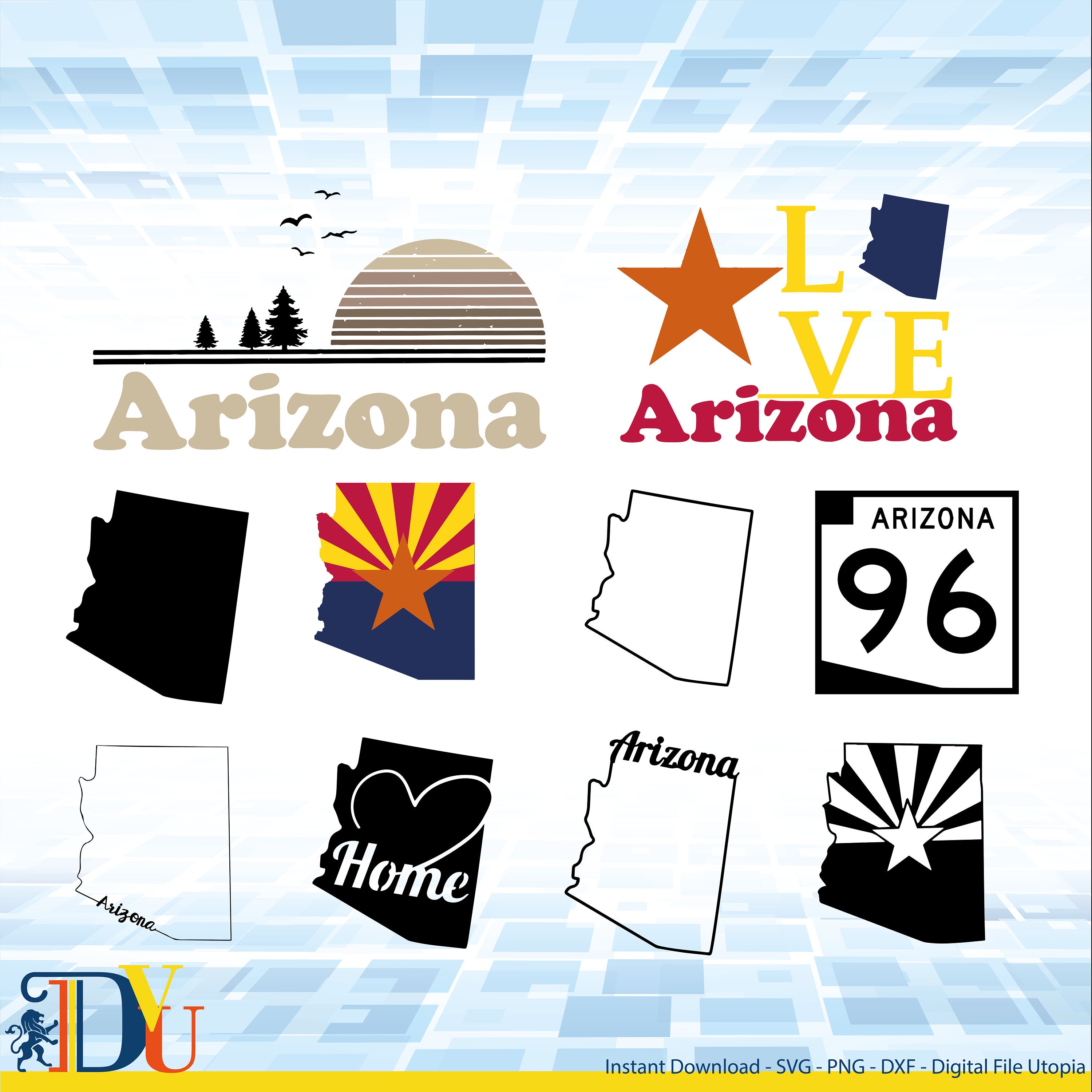 Arizona State Svg Bundle, Arizona State Svg, Arizona Desert, Arizona ...