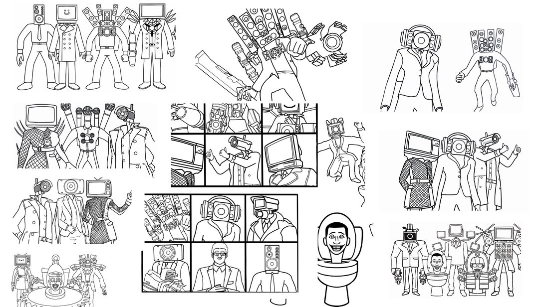 20 Skibidi Toilet Adventure Fun Coloring Page for Kids and - Etsy