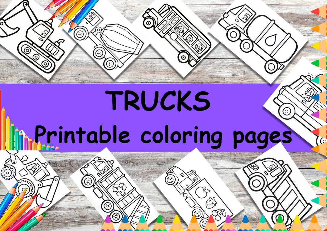 Get Creative With Big Wheels Truck Coloring Design Instant Download ...